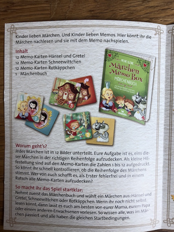 ᐅ Märchen Memo Box vom Moses Verlag - Spielregeln & Spielanleitungen